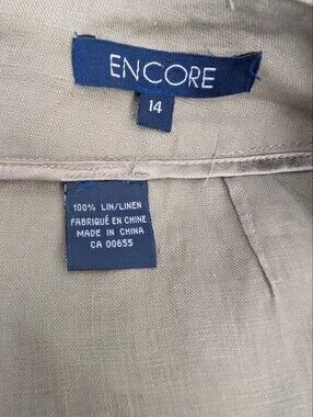 Encore Jeans | Skirts | Encore 0 Linen Olive Green Midi Skirt Floral ...